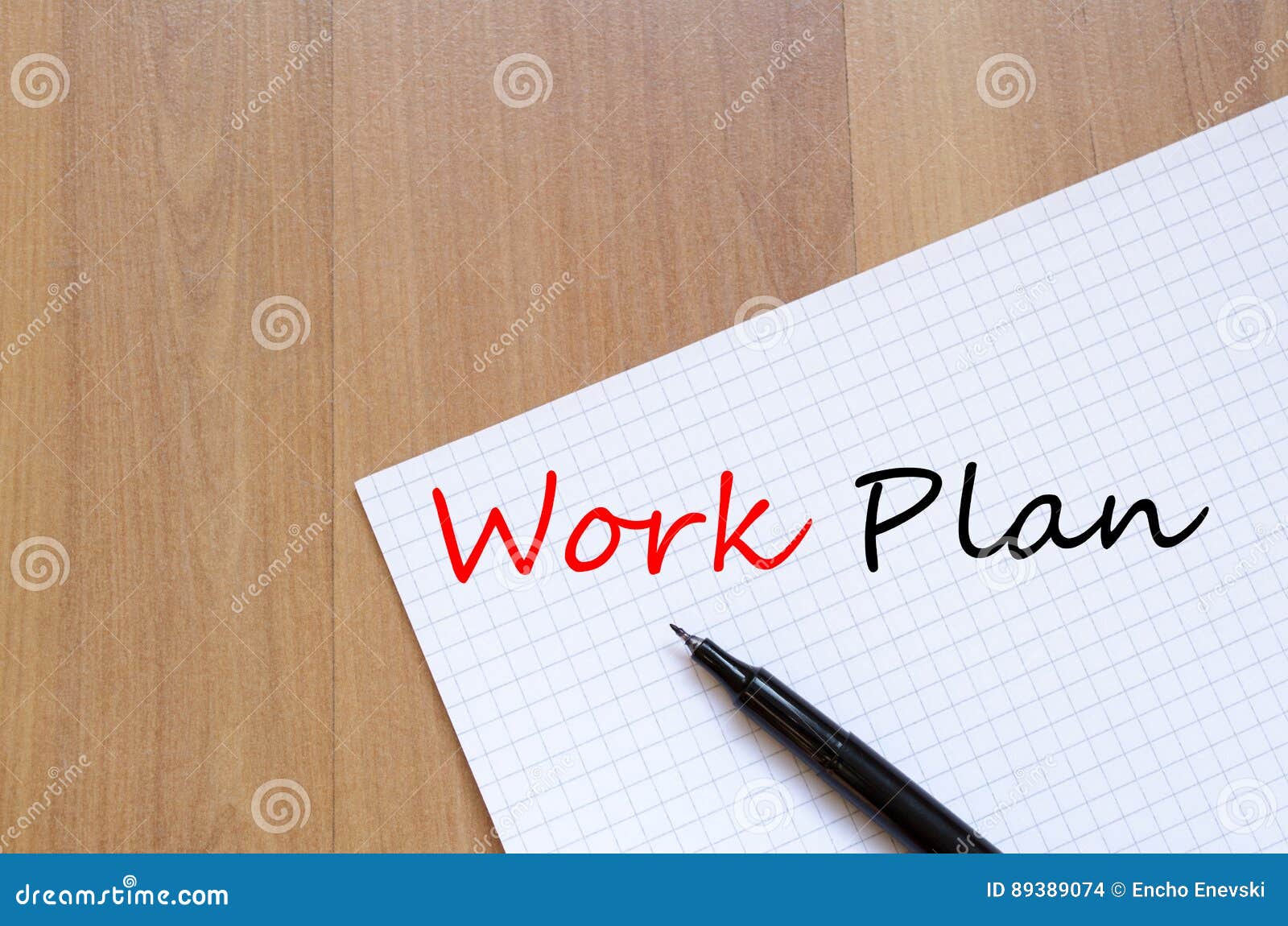 Work Plan Write on Notebook Stock Illustration - Illustration of ...