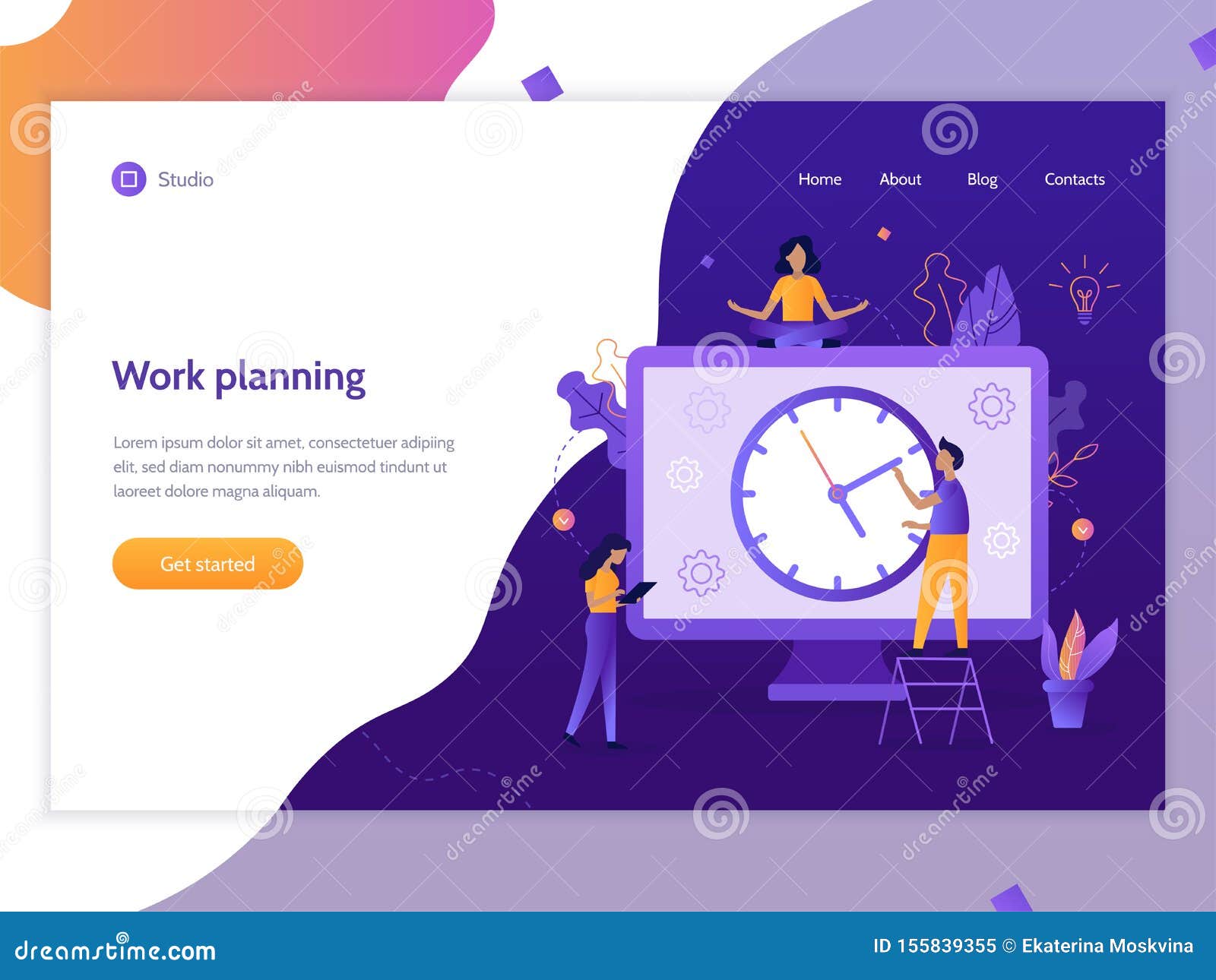 Work planning web banner stock vector. Illustration of development ...