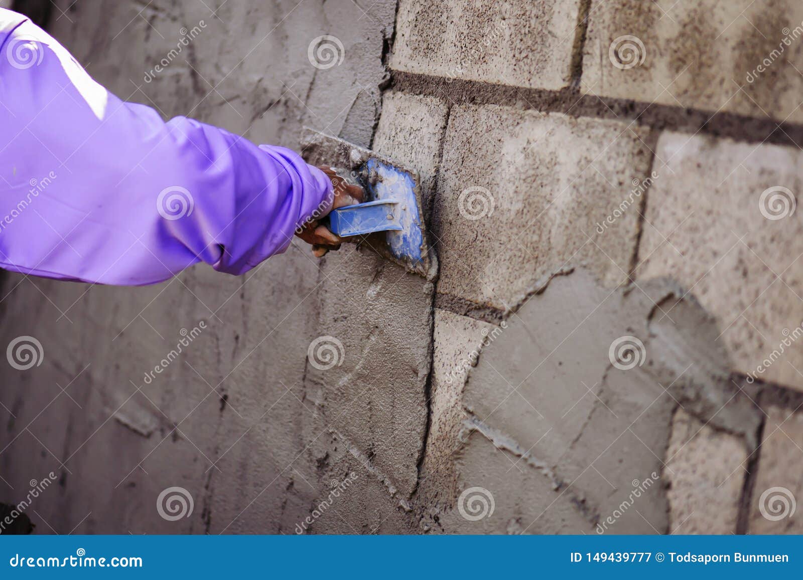 The Work of a Plasterer by Applying Plaster To the Wall To Have a ...