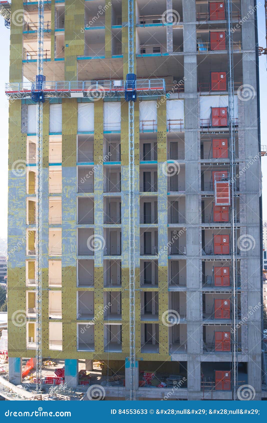 Work Platform and Construction Lift Stock Image - Image of finance ...
