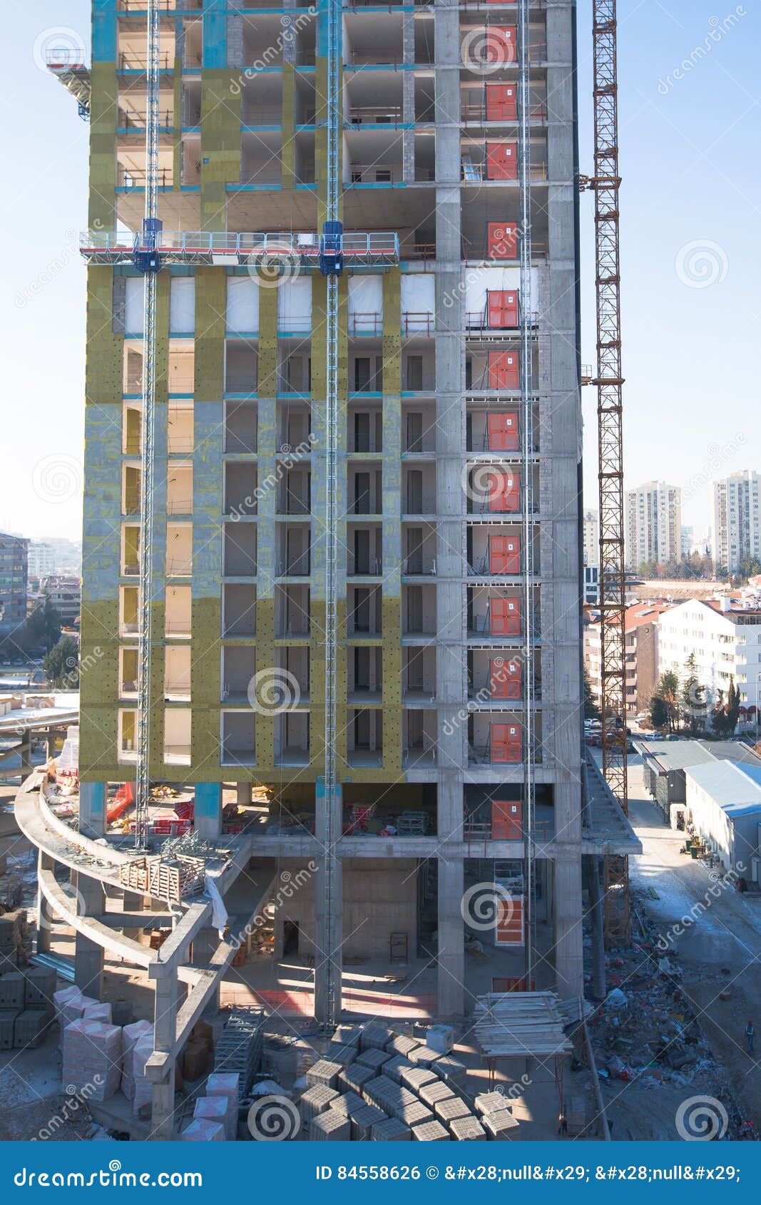 Work Platform and Construction Lift Stock Photo - Image of built ...