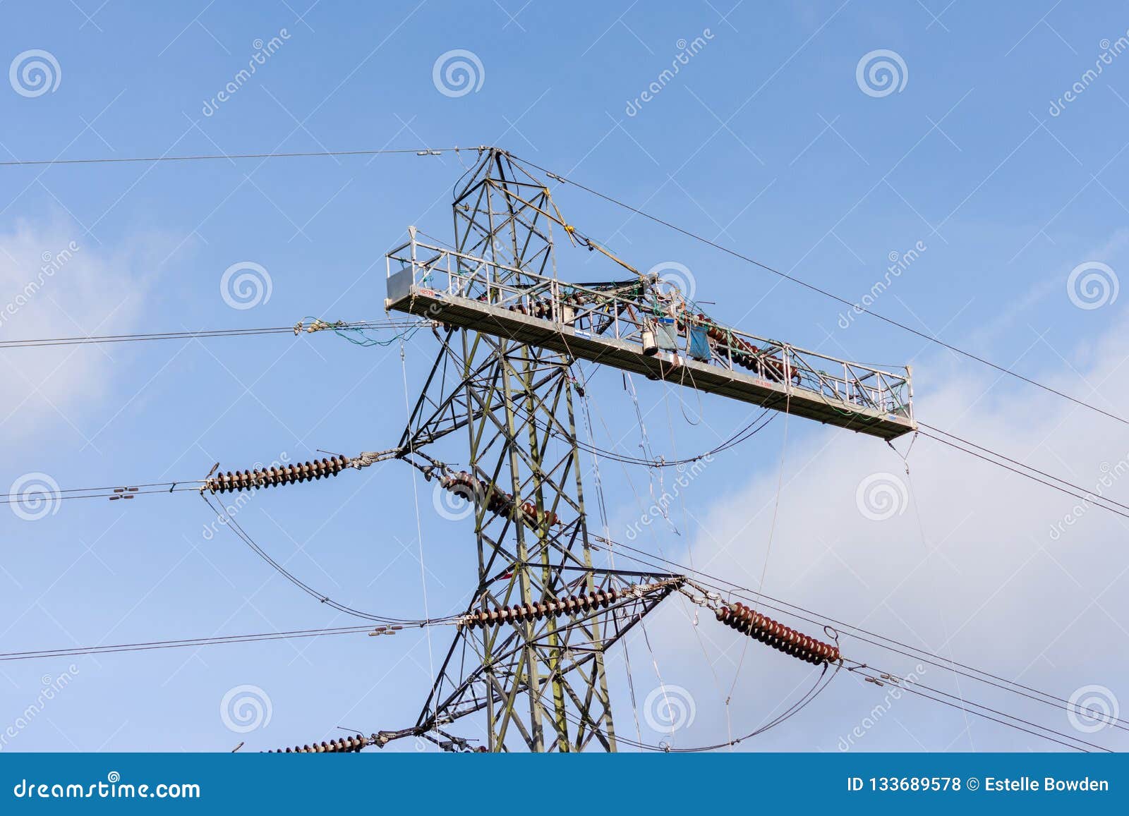 Work Platform on an Electricity Platform Editorial Stock Photo - Image ...