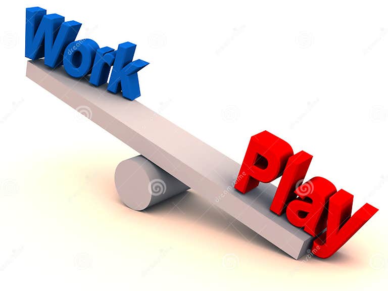 Work play balance in life stock illustration. Illustration of mental ...