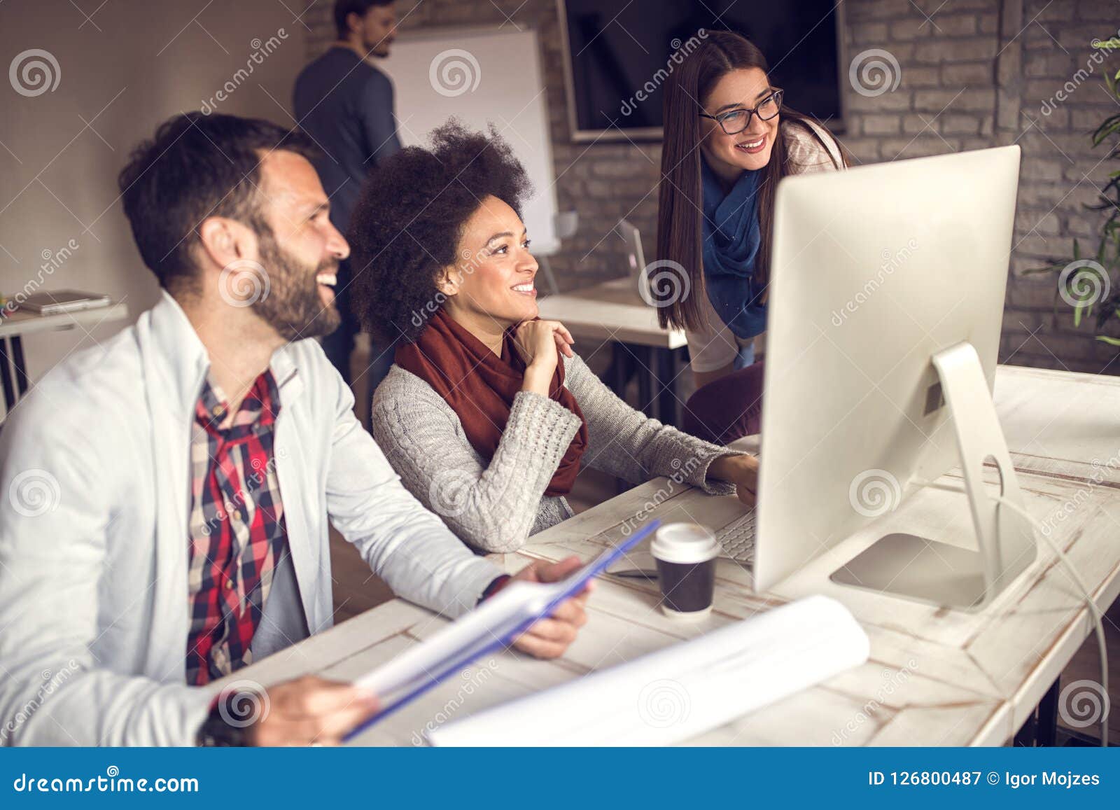 Work in Pleasant Ambience in Office Stock Image - Image of ...