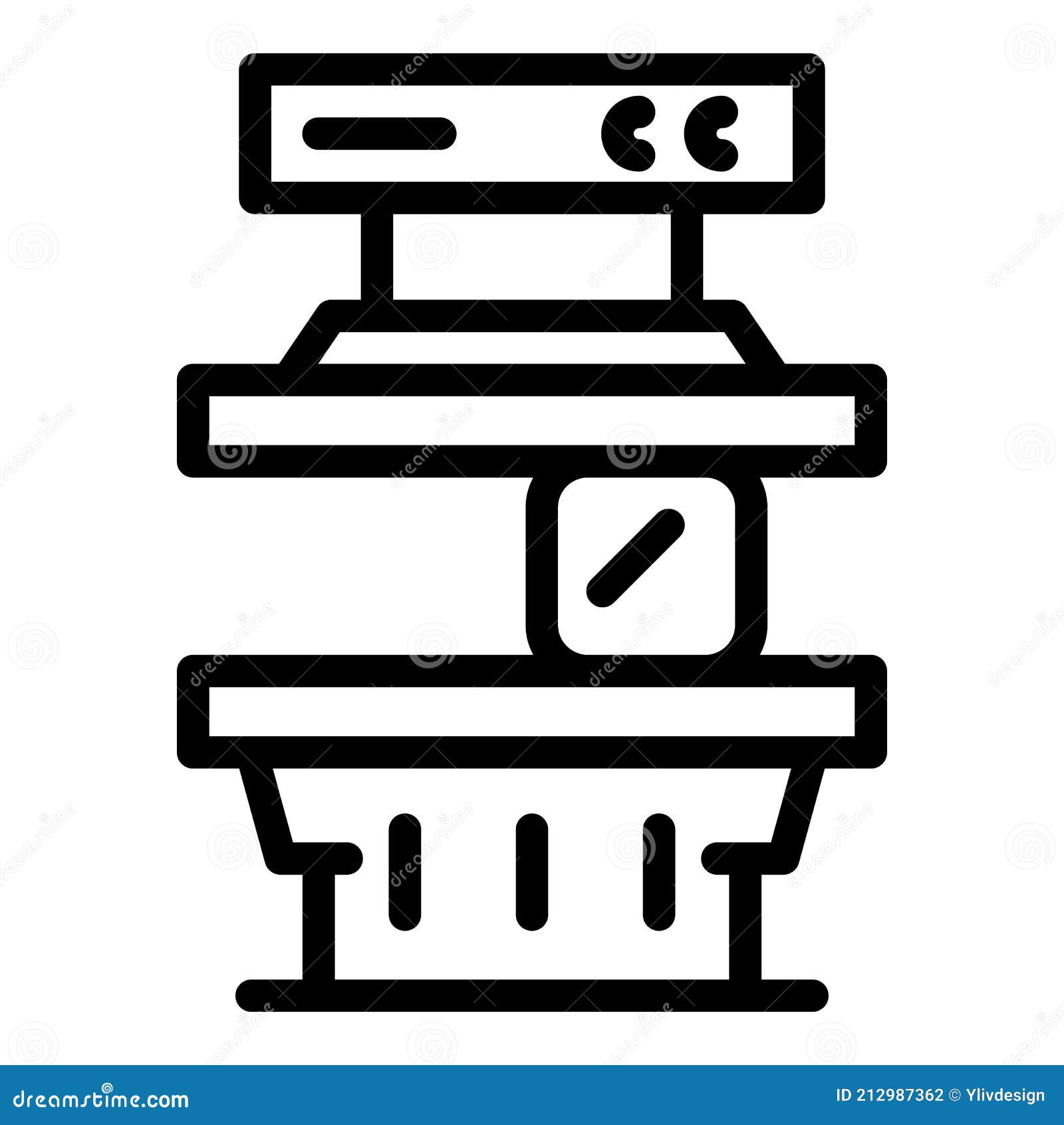 Work Press Machine Icon, Outline Style Stock Vector - Illustration of ...