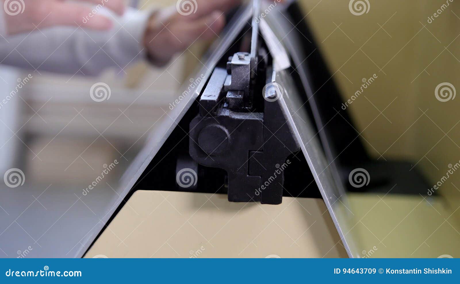 Work of the Printing Machine in the Printing House, Close Up Stock ...