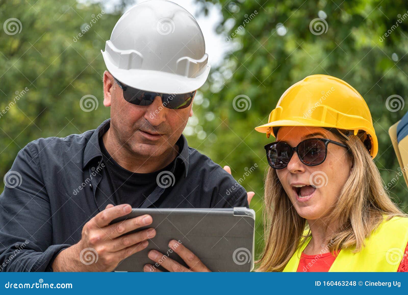 Receiving Bad News on Construction Site Stock Photo - Image of building ...