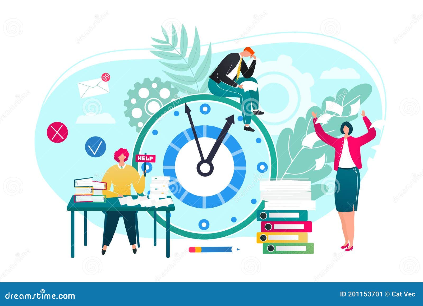 Work Problems Business Concept Flat Vector Illustration. Businessmen ...