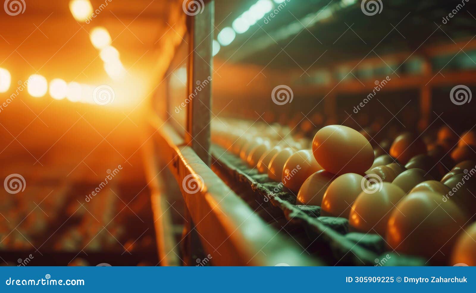 Work Process of Collecting Eggs on a Poultry Farm. Stock Image - Image ...