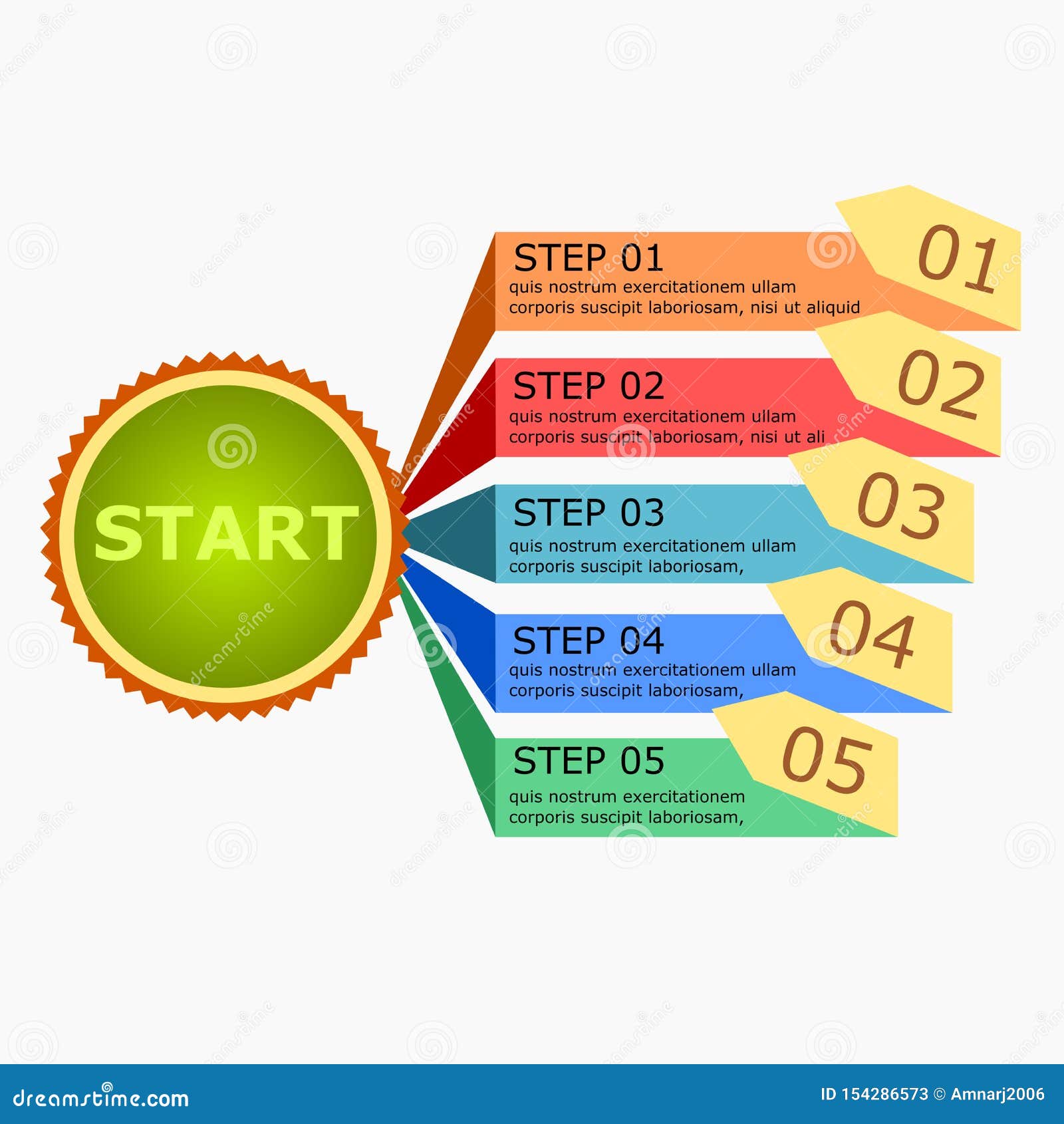 Work Process on Color Tag Vector Stock Illustration - Illustration of ...