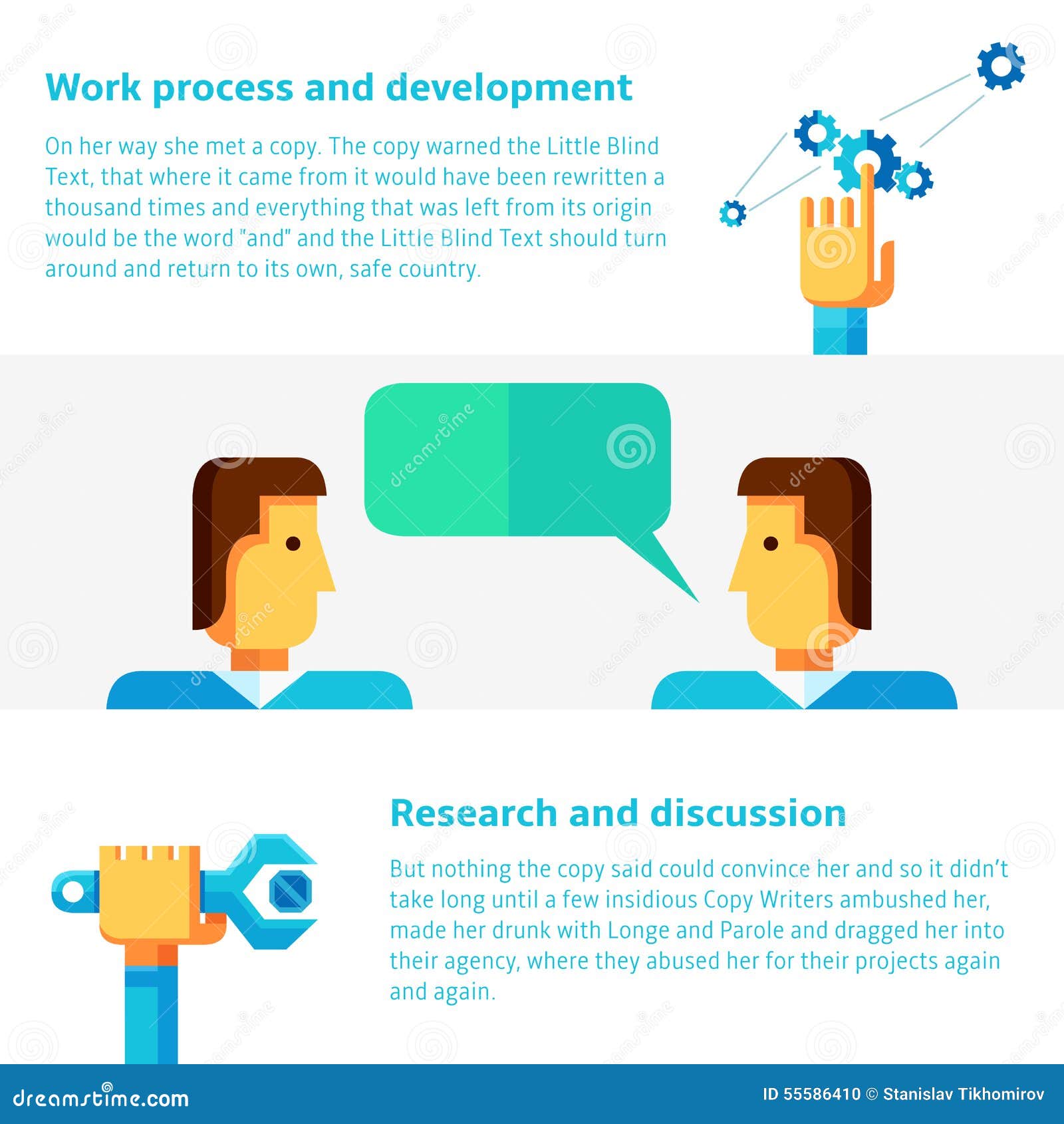 Work Process Flat Vector Illustration Stock Vector - Illustration of ...