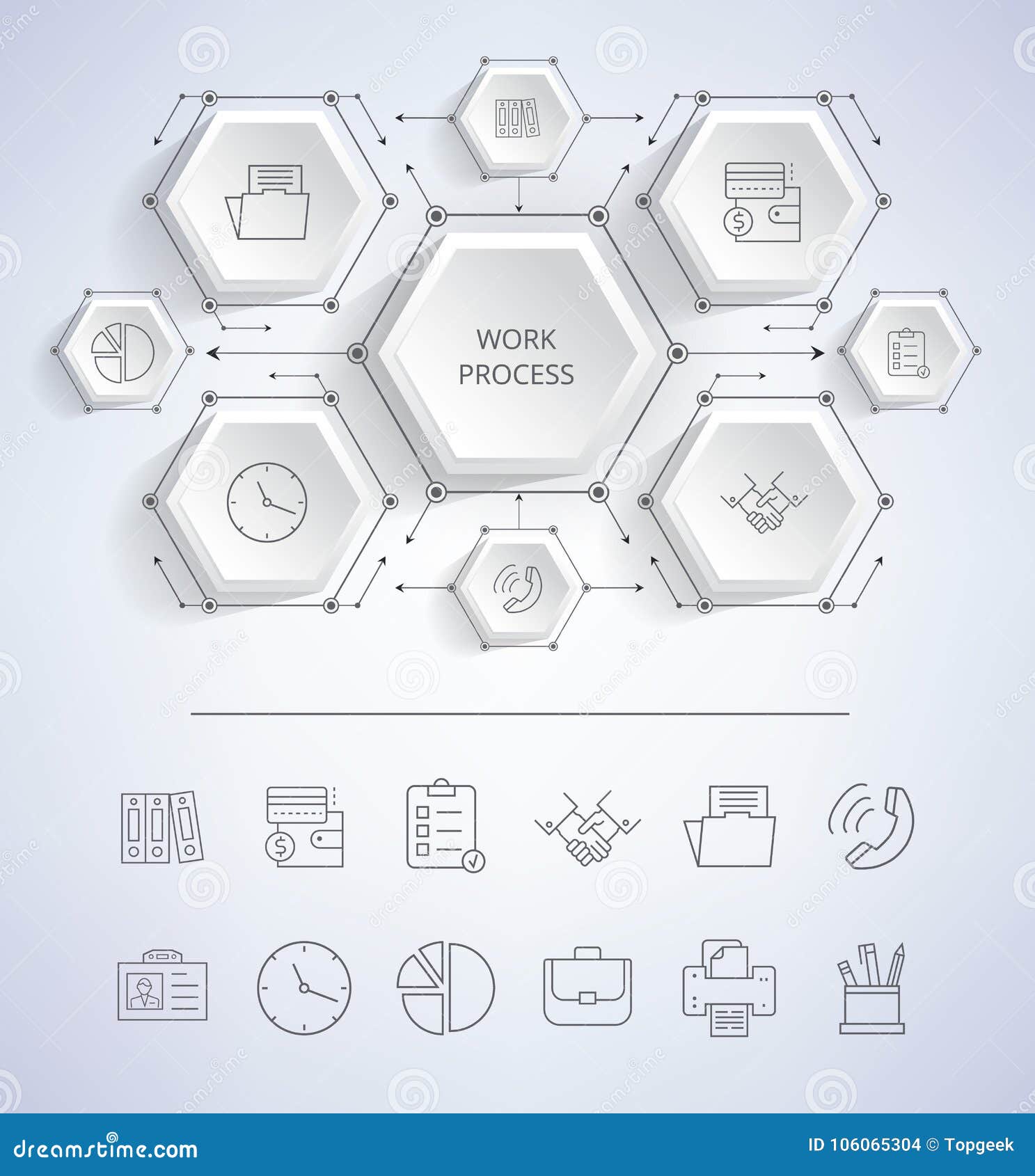 Work Process Infographic on Vector Illustration Stock Vector ...