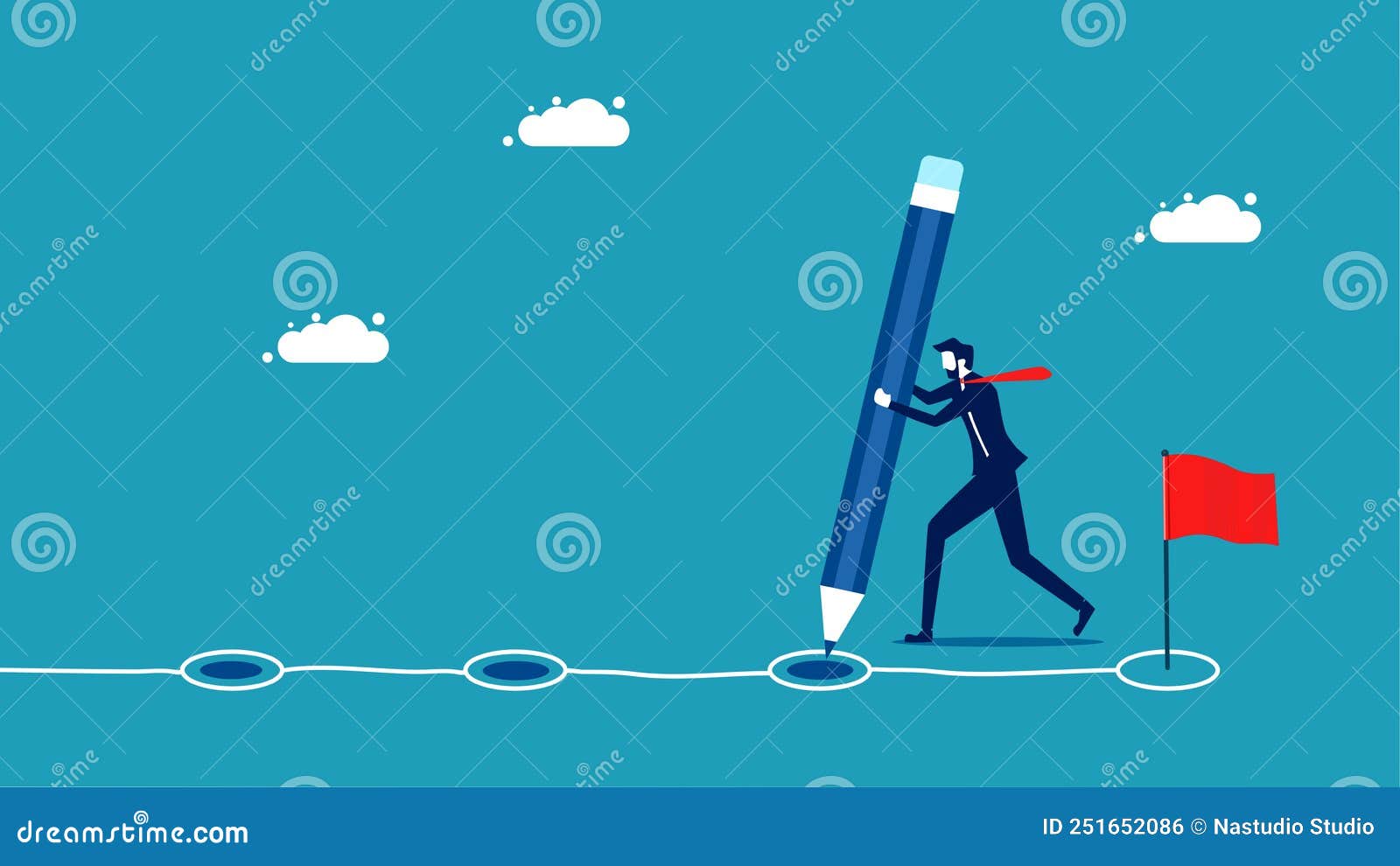 Work Process. Track the Progress of the Project Stock Vector ...