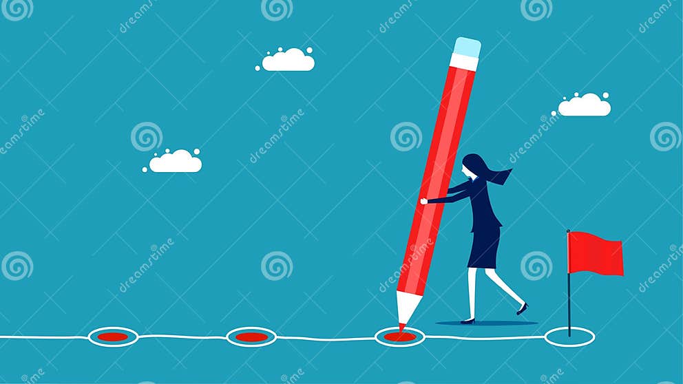 Work Process. Track the Progress of the Project Stock Vector ...