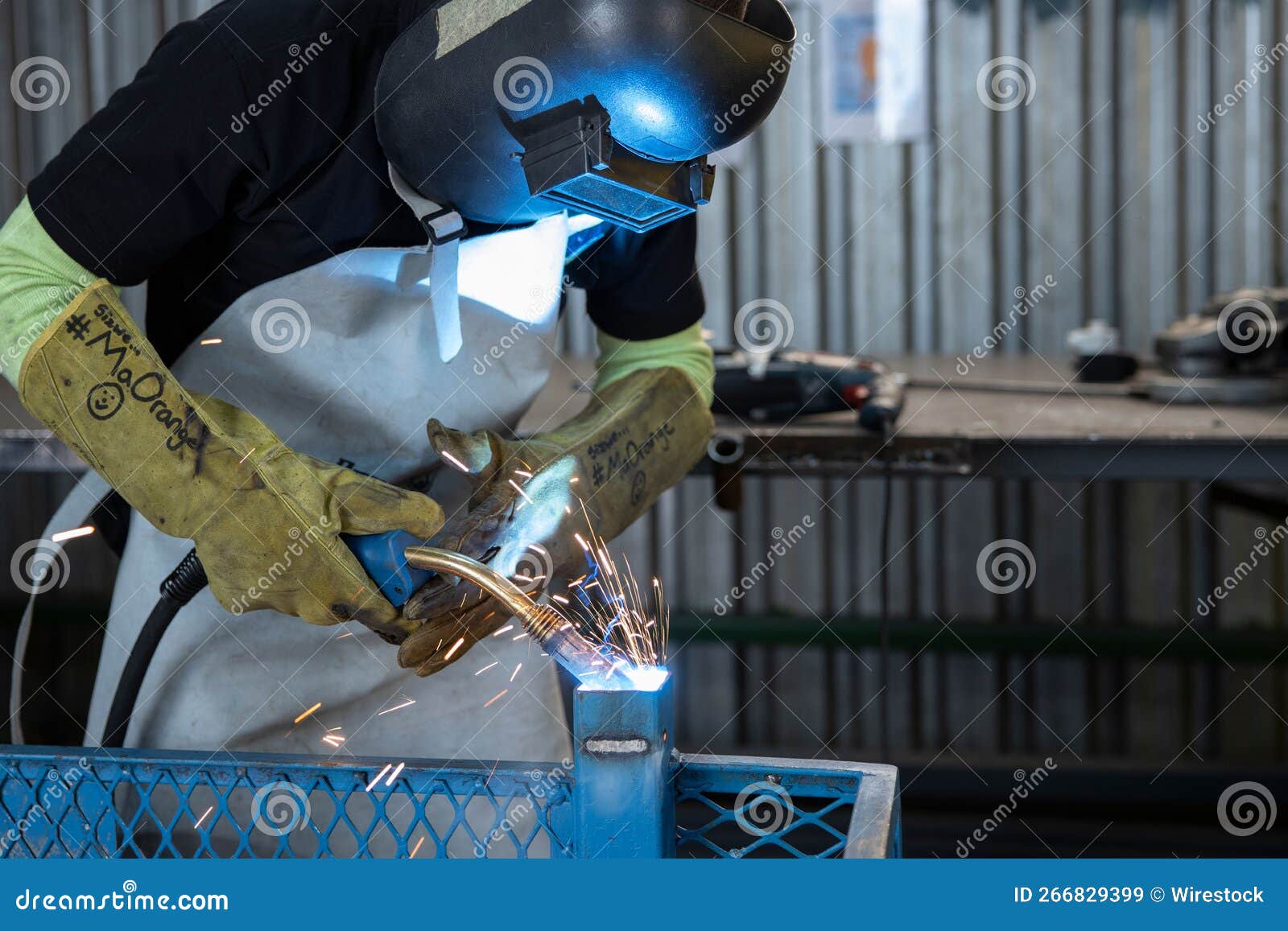 Work Process of a Worker Processing Metal with a Special Tool Stock ...