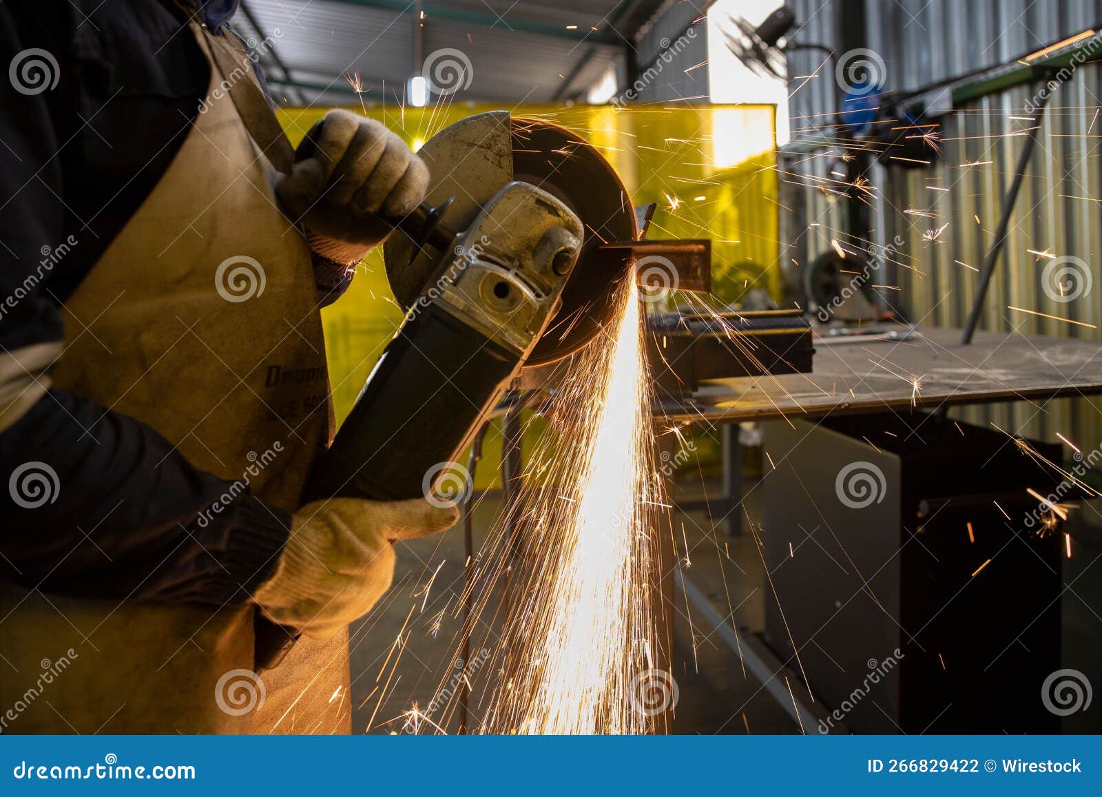 Work Process of a Worker Processing Metal with a Special Tool Stock ...