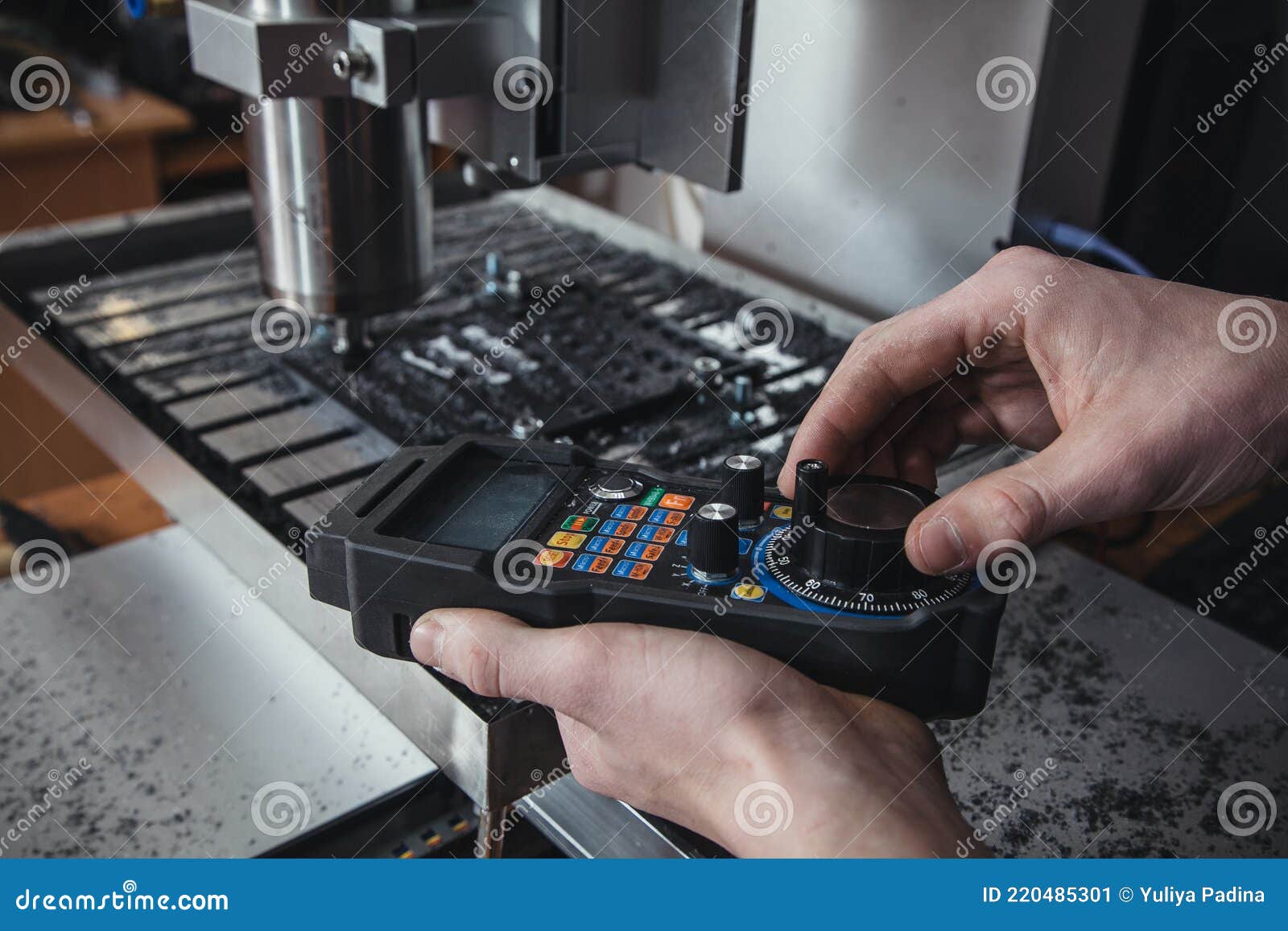 Work in Production at the Machine Tool Stock Image - Image of people ...