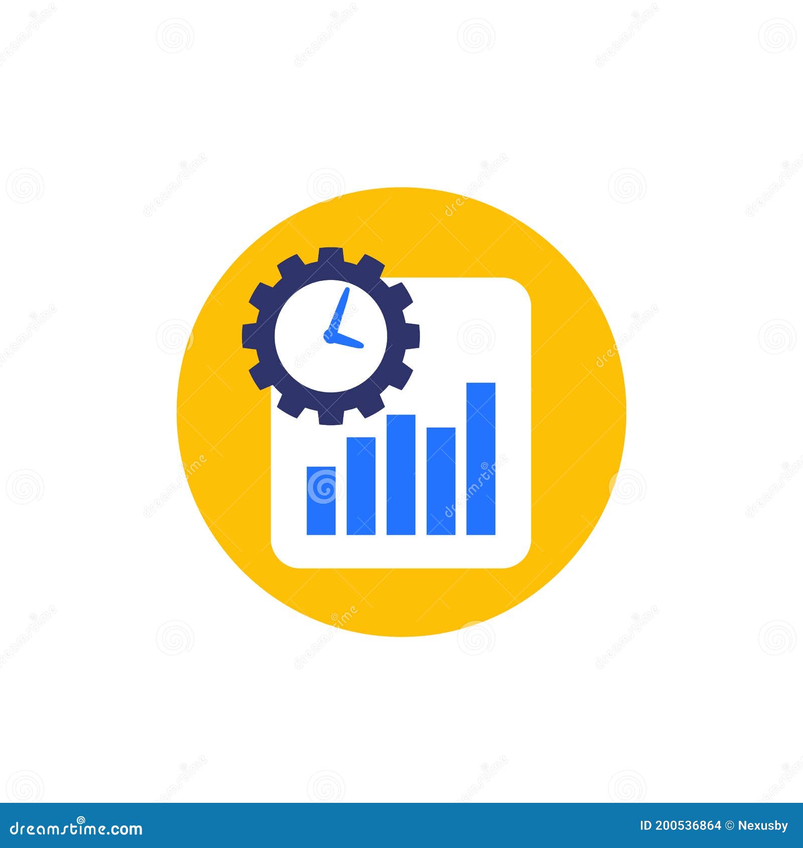Work Productivity Growth Icon, Flat Vector Stock Vector - Illustration ...