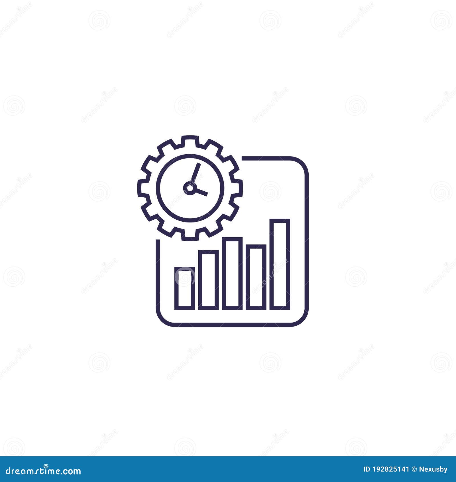 Productivity Growth Icon. Linear Concept Symbol Design, Vector I ...