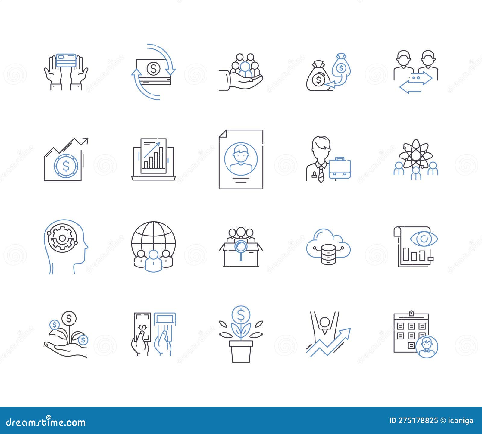 Work Productivity Outline Icons Collection. Productivity, Work ...