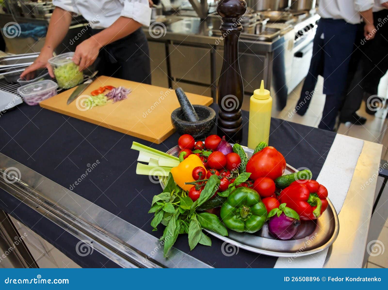 Work at the Professional Kitchen Stock Photo - Image of steel ...