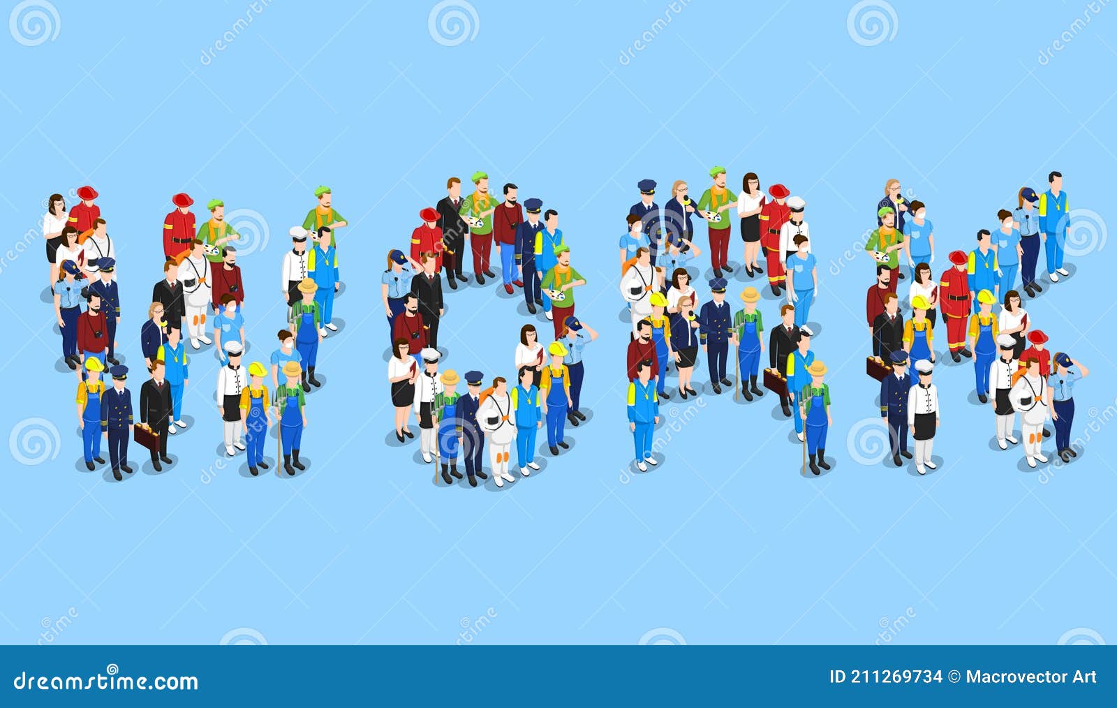Work Professions People Concept Stock Vector - Illustration of emblem ...