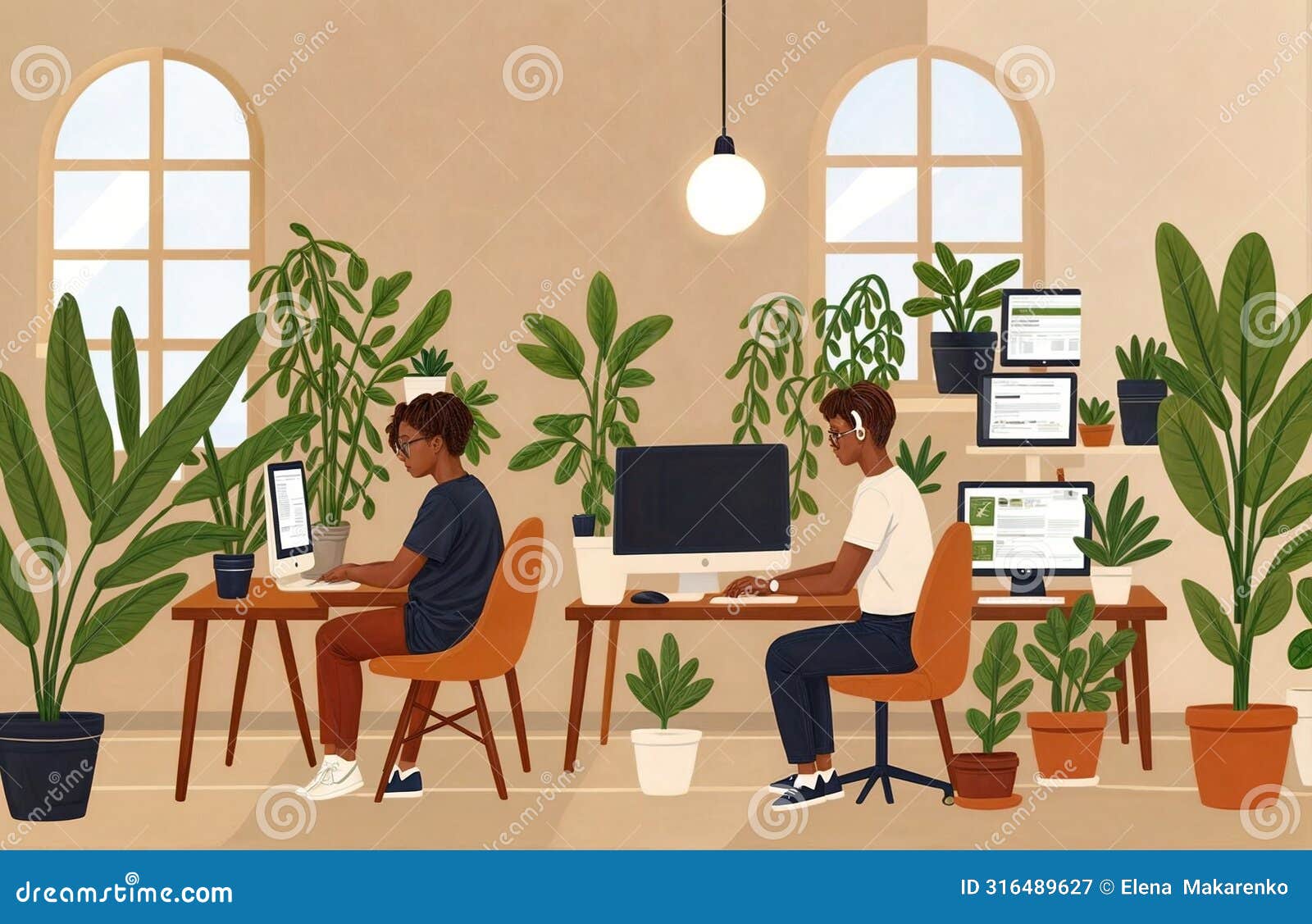 Programmers work stock illustration. Illustration of depicted - 316489627