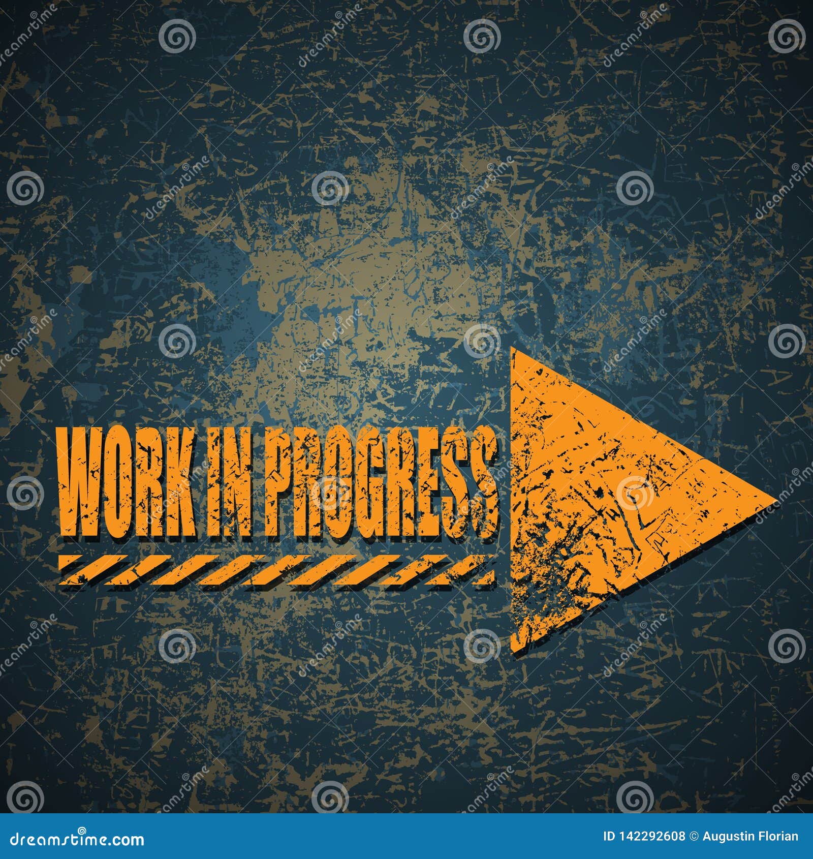 Work in Progress Arrow Sign Stock Vector - Illustration of industrial ...