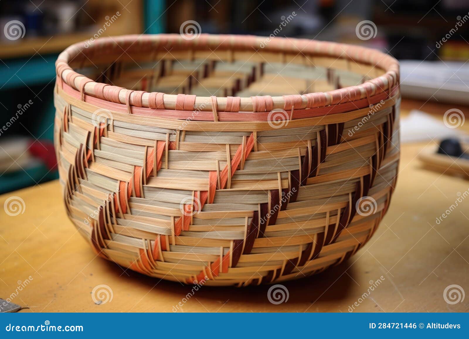A Work-in-progress Basket with Unfinished Edges Stock Illustration ...