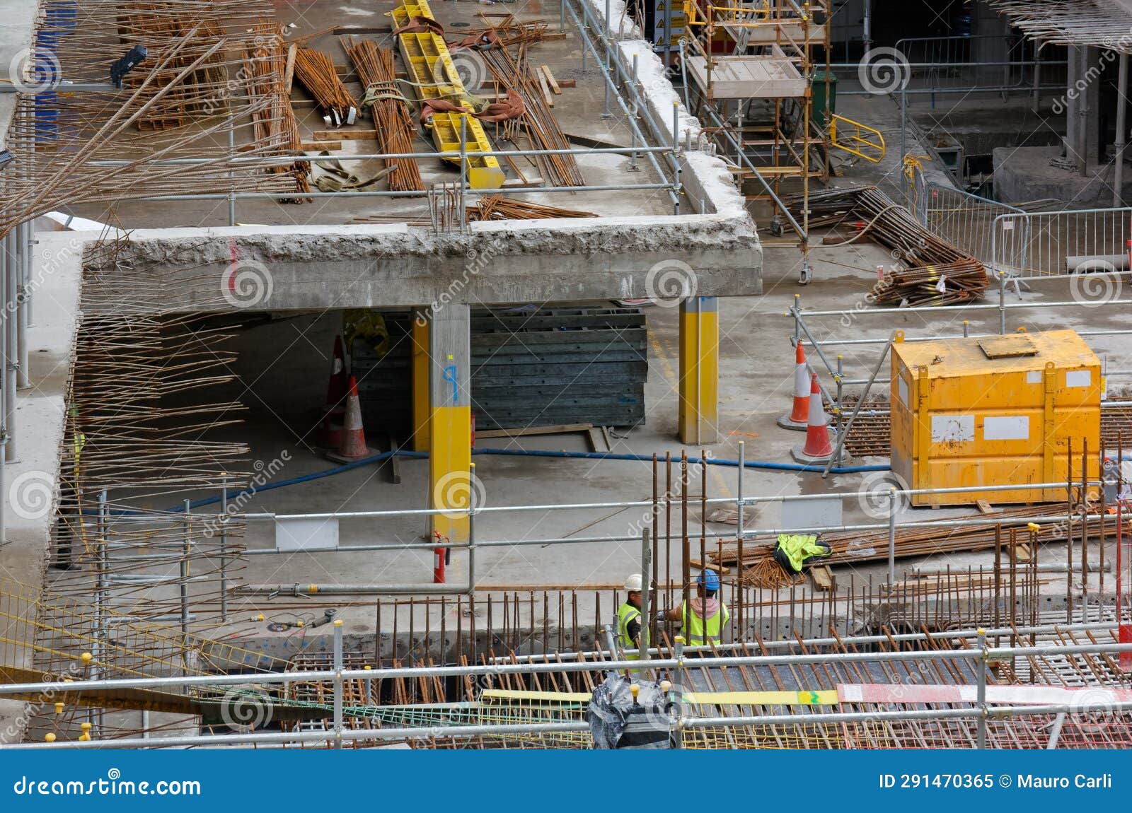 Work in Progress at a Building Site Stock Image - Image of reinforced ...