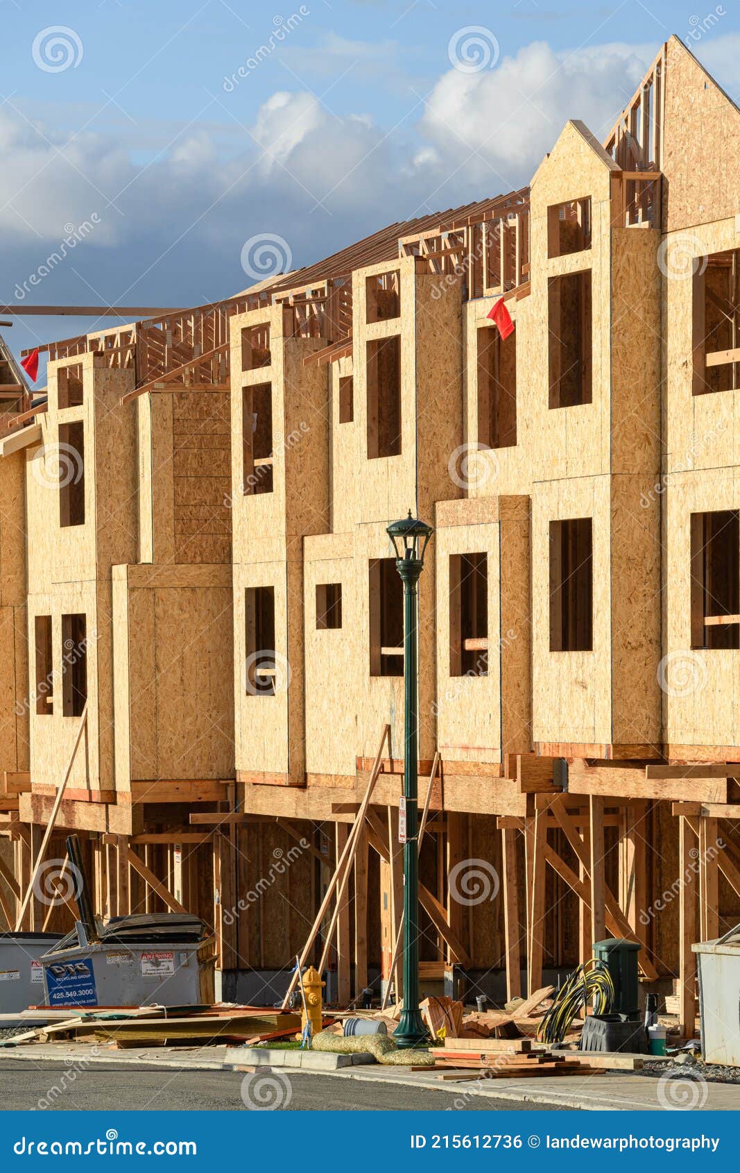 Work in Progress Building Townhomes in Duvall Washinton Stock Photo ...