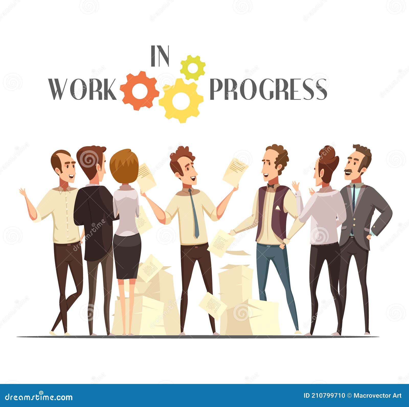 Work in Progress Concept stock vector. Illustration of decision - 210799710