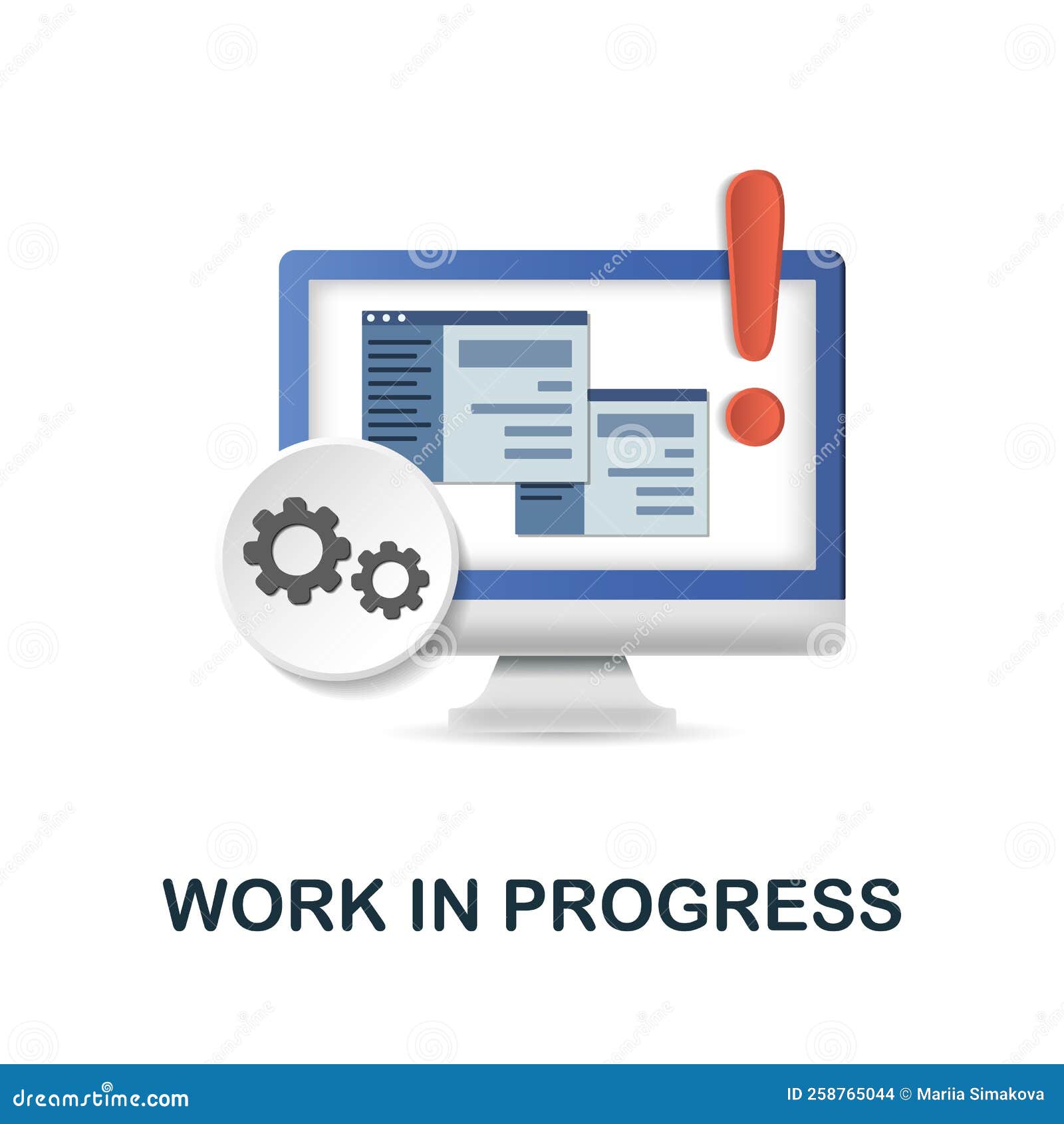 Work in Progress Icon. 3d Illustration from Project Development ...