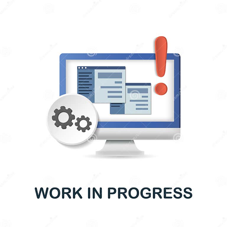 Work in Progress Icon. 3d Illustration from Project Development ...