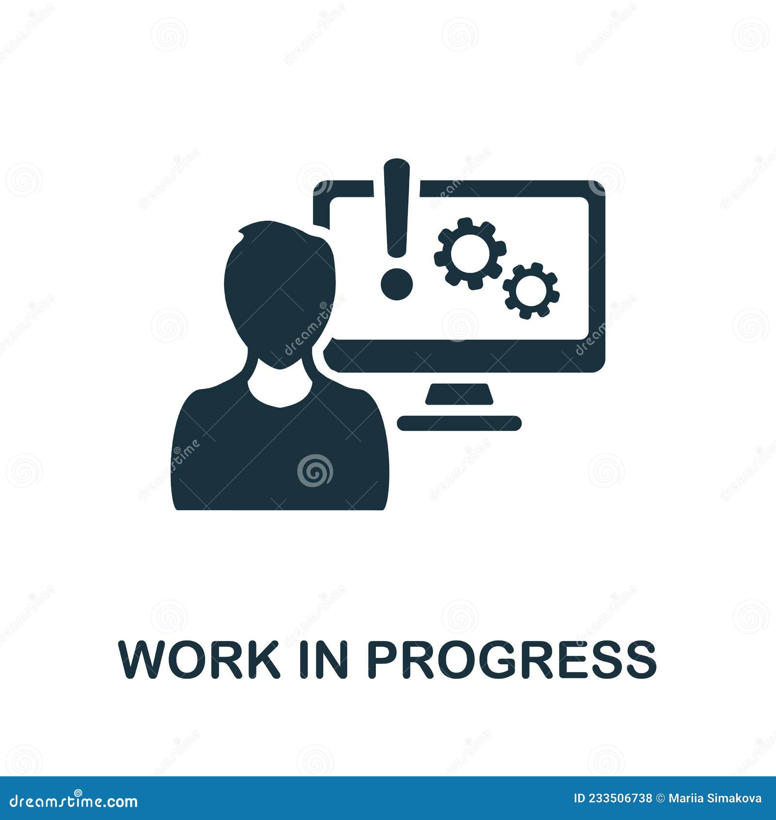 Work in Progress Icon. Monochrome Sign from Project Development ...