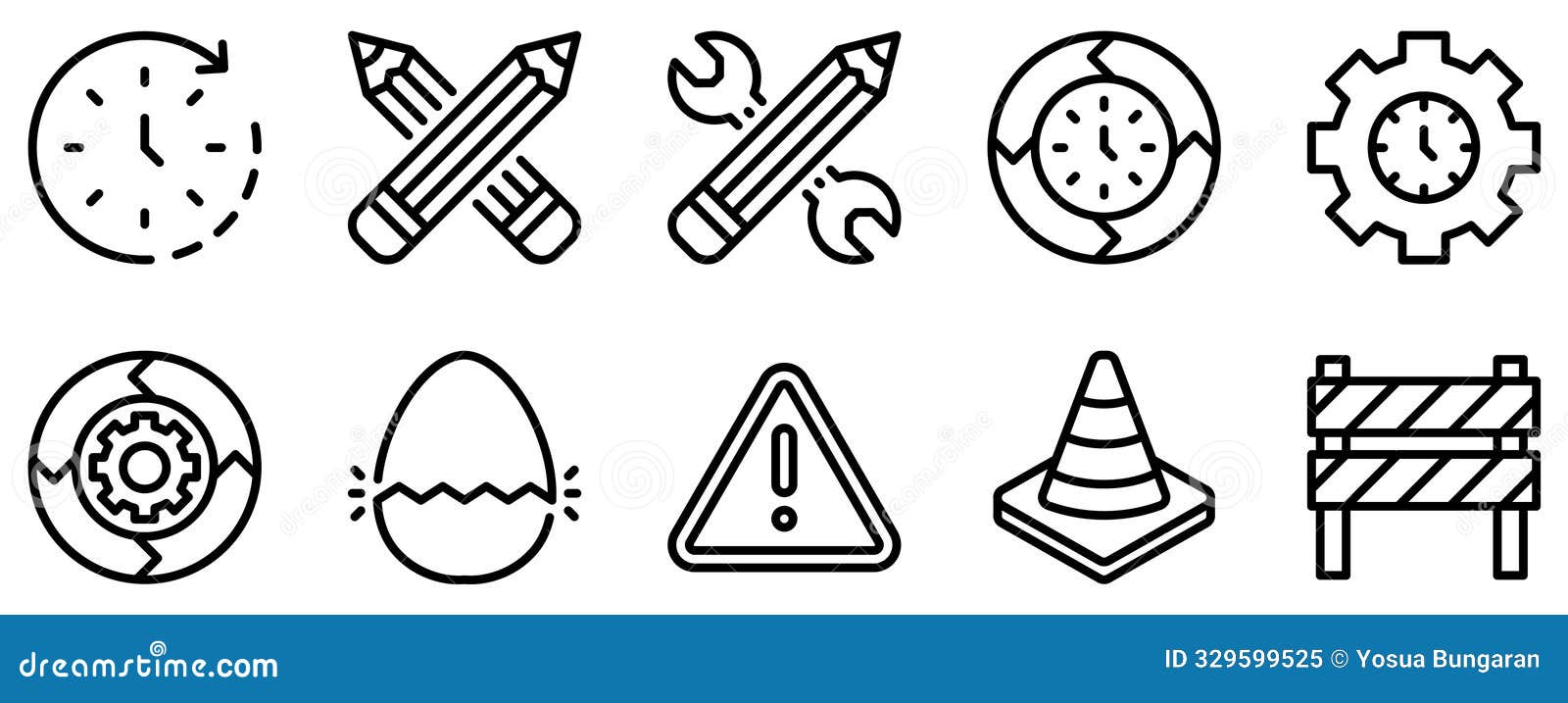 Work in Progress Icon Set Dynamic Line Style Collection for Ongoing ...