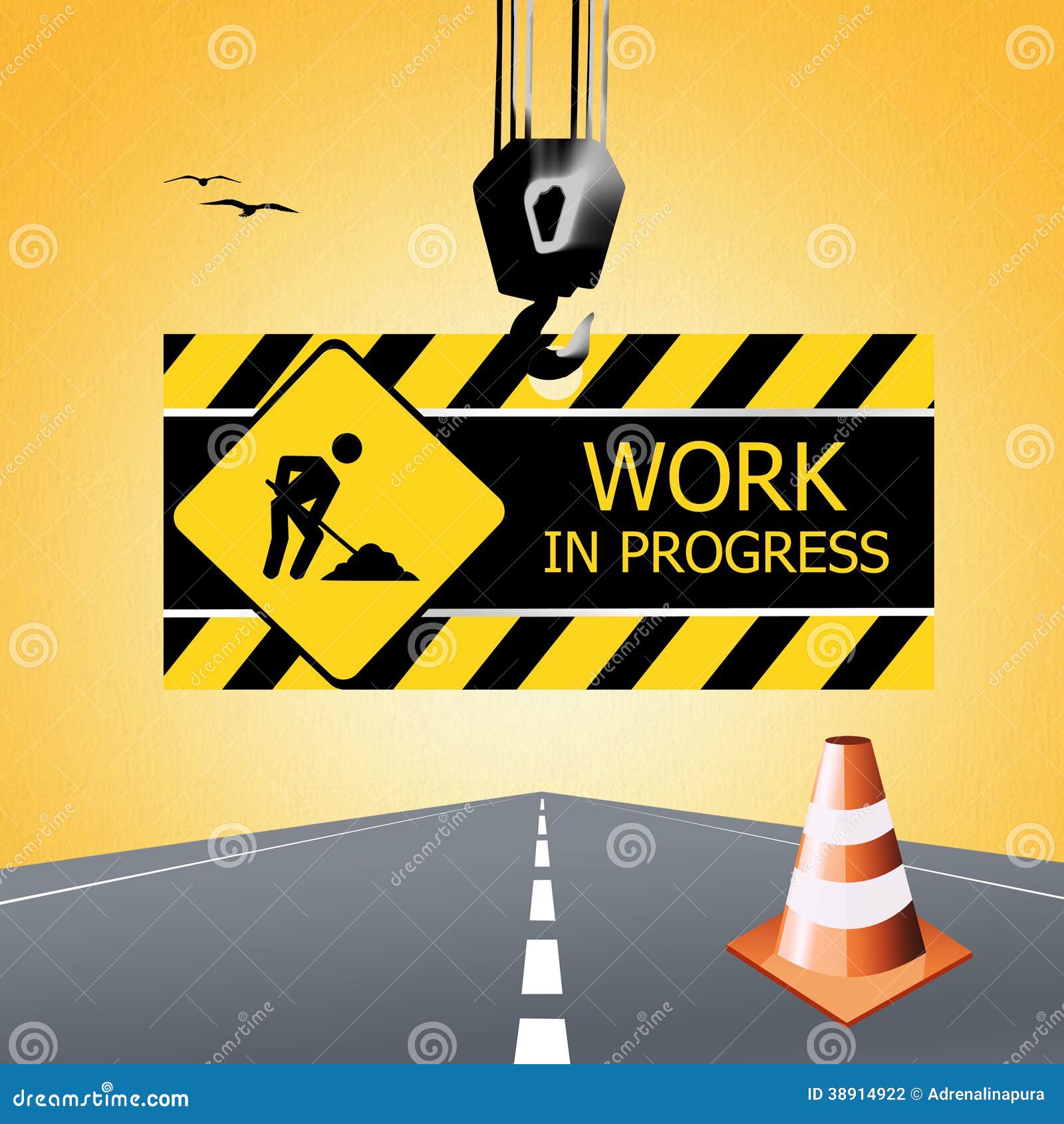 Work in progress stock illustration. Illustration of board - 38914922