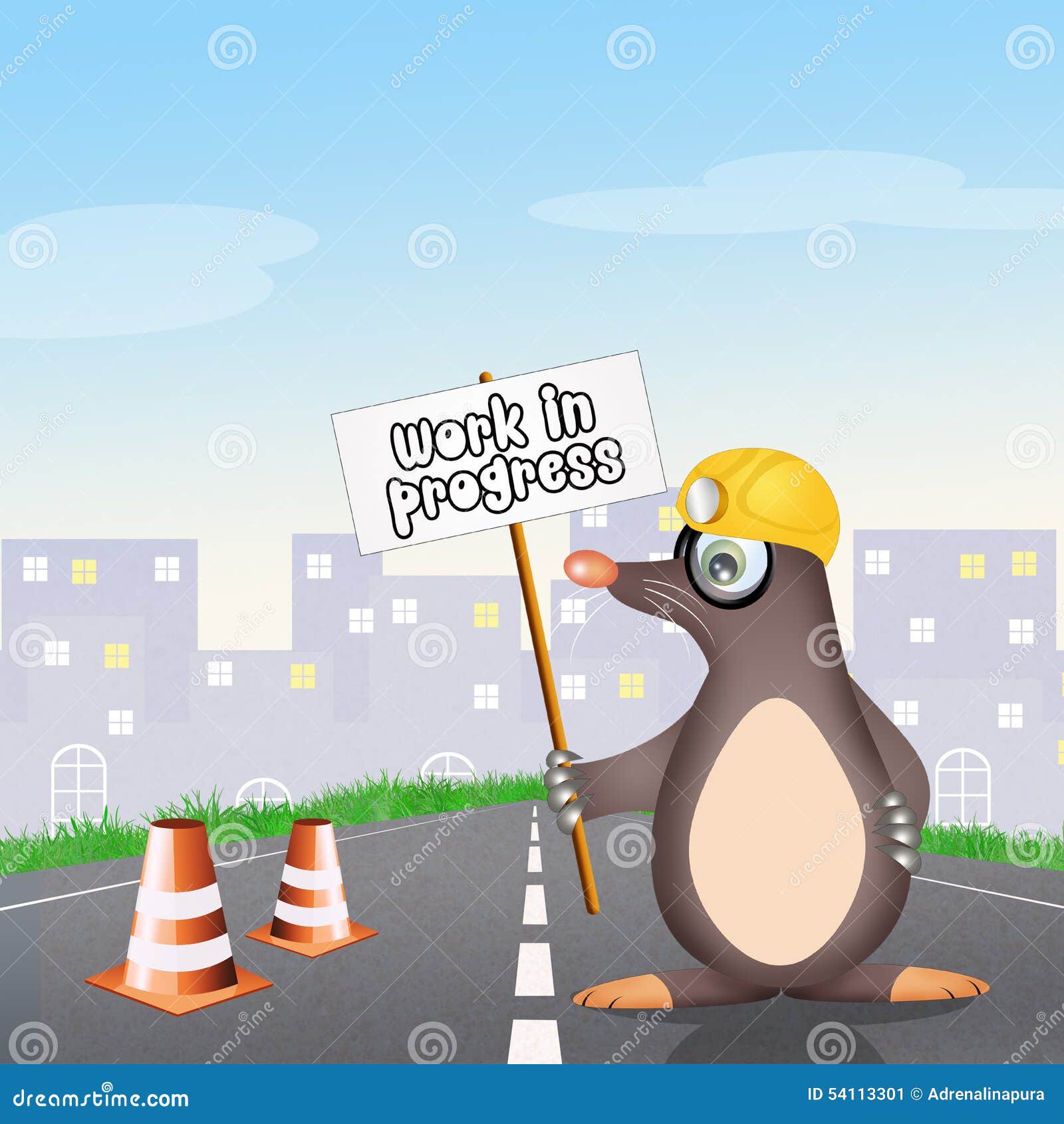 Work in progress stock illustration. Illustration of digging - 54113301