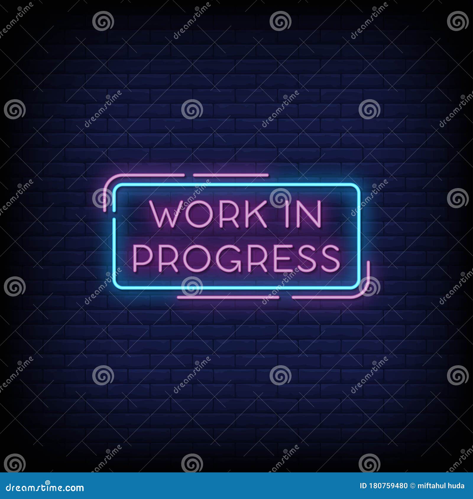 Work in Progress Neon Signs Style Text Vector Stock Vector ...