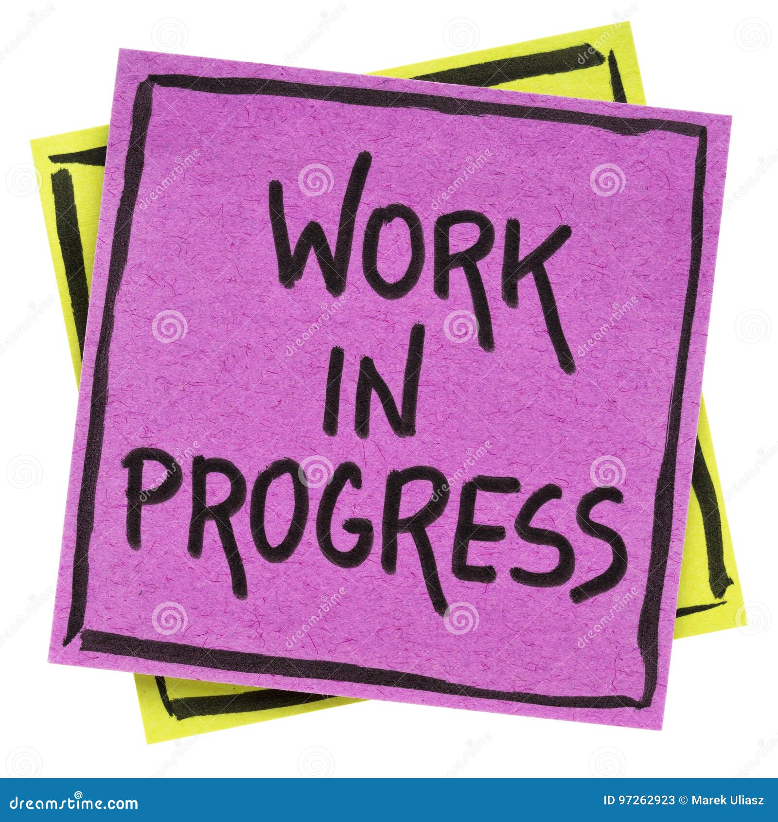 Work in progress note stock image. Image of isolated - 97262923
