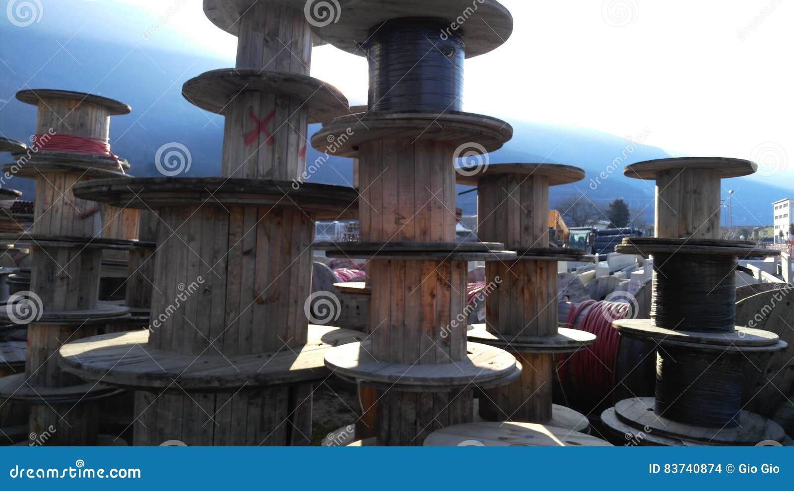 Work in progress piles stock photo. Image of piles, work - 83740874
