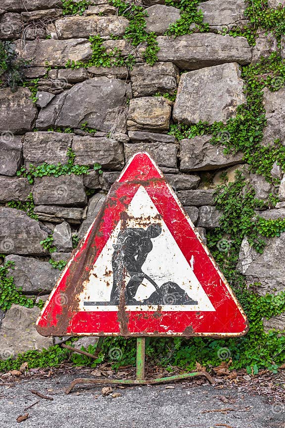 Work in progress road sign stock photo. Image of sign - 73575848