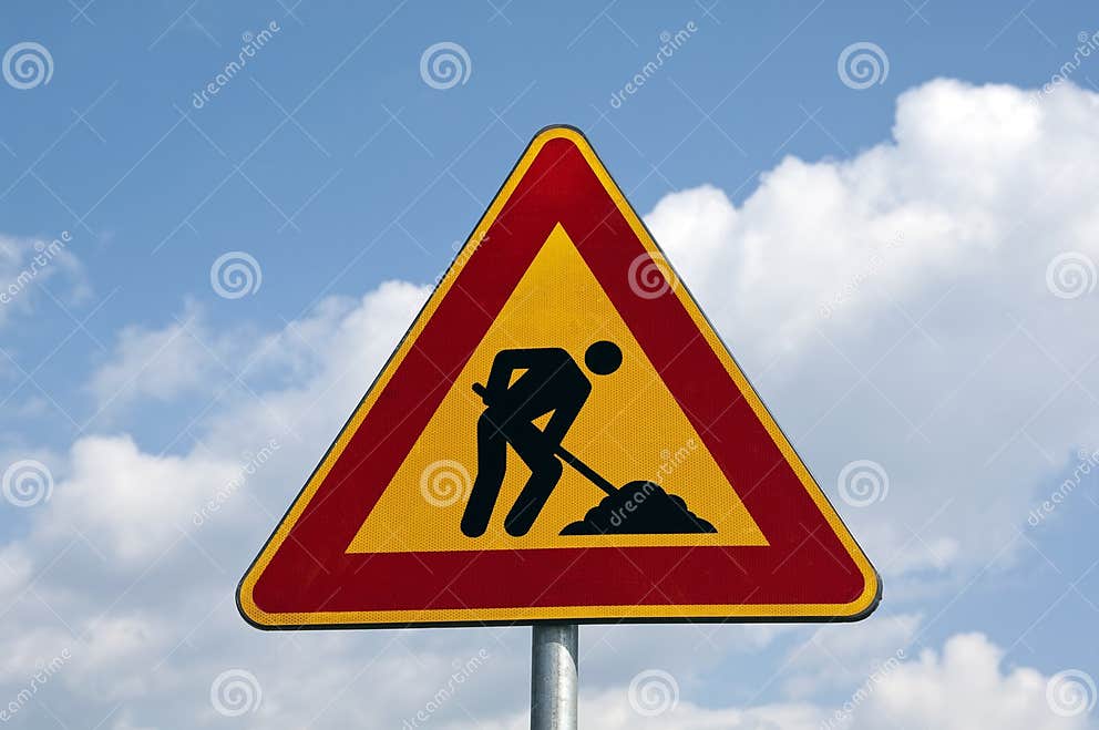 Work in Progress. Road Sign Stock Photo - Image of shape, italy: 41829188