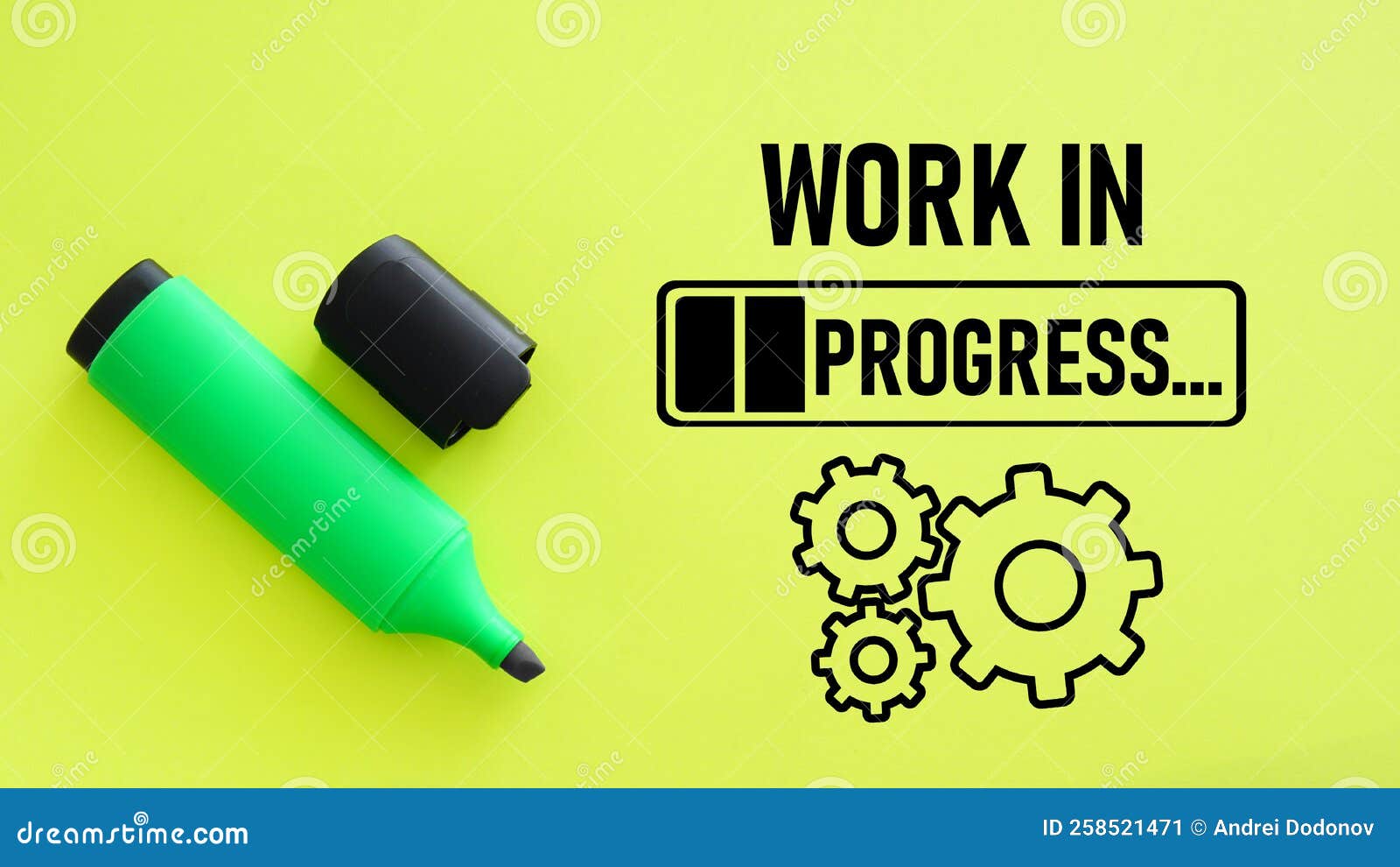 Work in Progress is Shown Using the Text Stock Image - Image of symbol ...