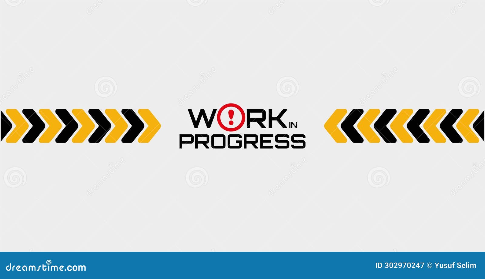 Yellow Warning Sign. Work in Progress Background. Stock Illustration ...