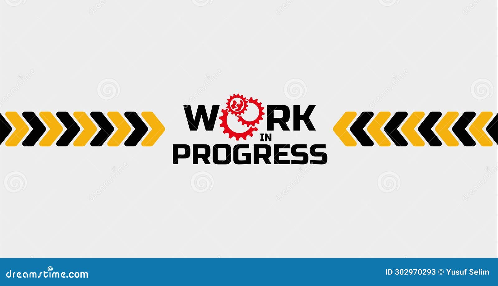 Yellow Warning Sign. Work in Progress Background. Stock Illustration ...