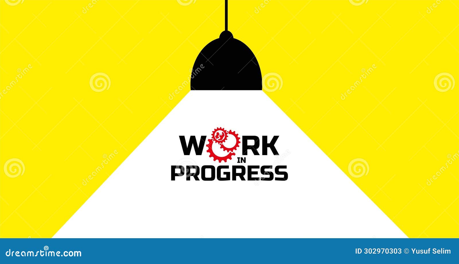 Yellow Warning Sign. Work in Progress Background. Stock Illustration ...