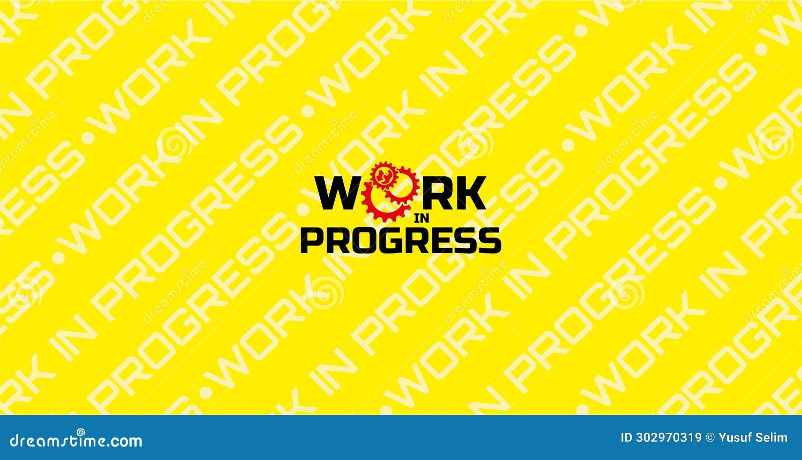 Yellow Warning Sign. Work in Progress Background. Stock Illustration ...
