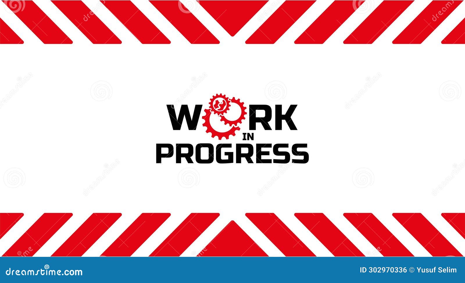 Yellow Warning Sign. Work in Progress Background. Stock Illustration ...