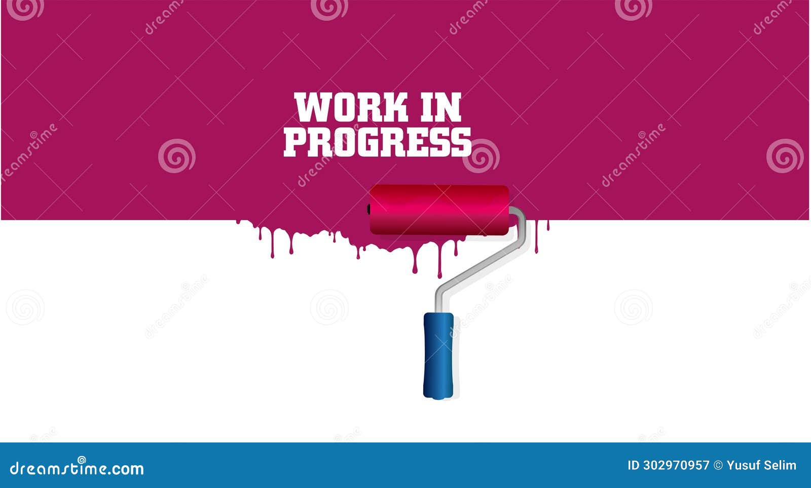 Yellow Warning Sign. Work in Progress Background. Stock Illustration ...